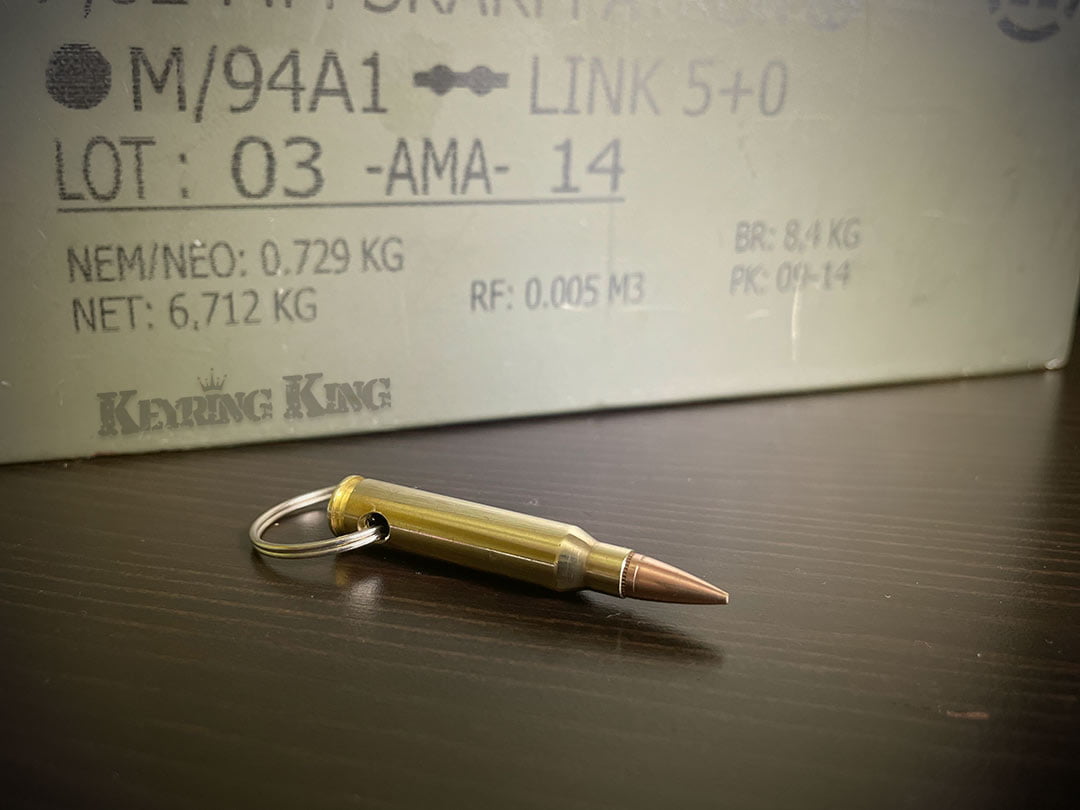 5.56x45 NATO Bullet Keyring | Real Bullet Keychain | Keyring King