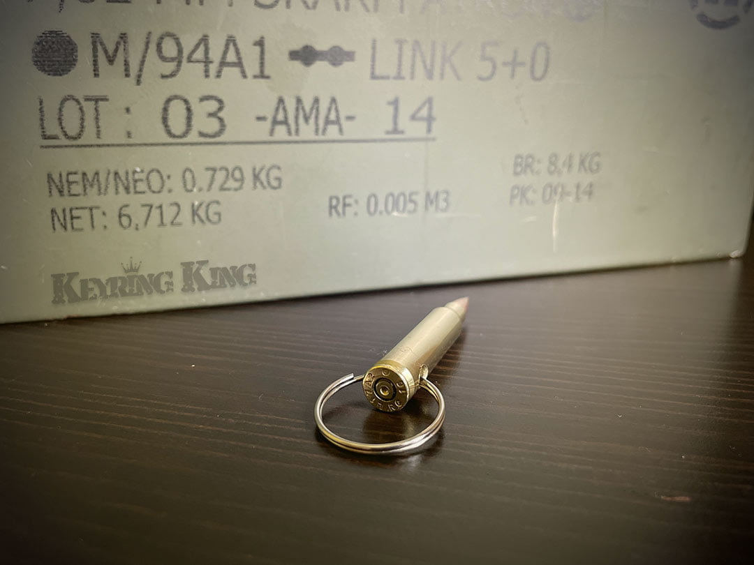 5.56x45 NATO Bullet Keyring | Real Bullet Keychain | Keyring King