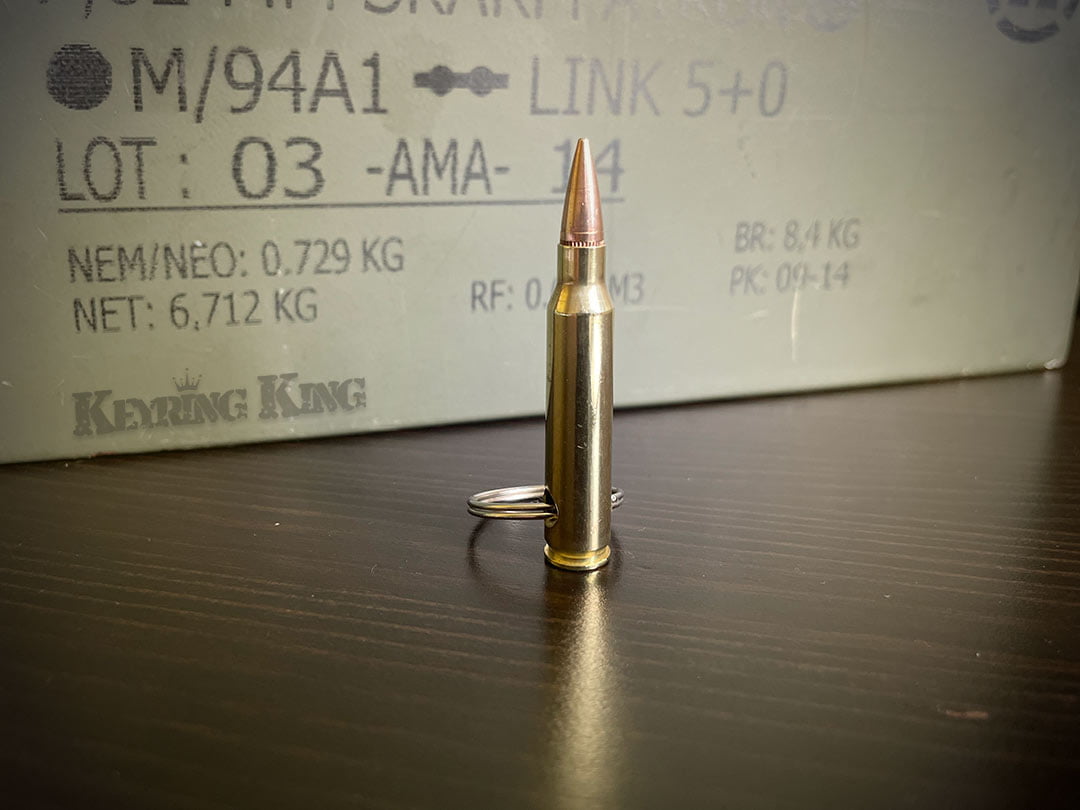 5.56 NATO Bullet Keyring Laser Engraved “Light but lethal.” – AR-15 ...