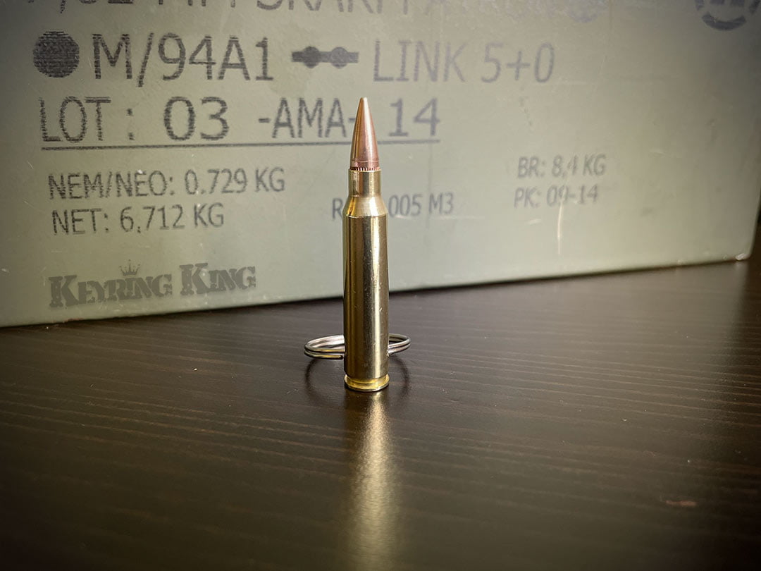 5.56x45 NATO Bullet Keyring | Real Bullet Keychain | Keyring King