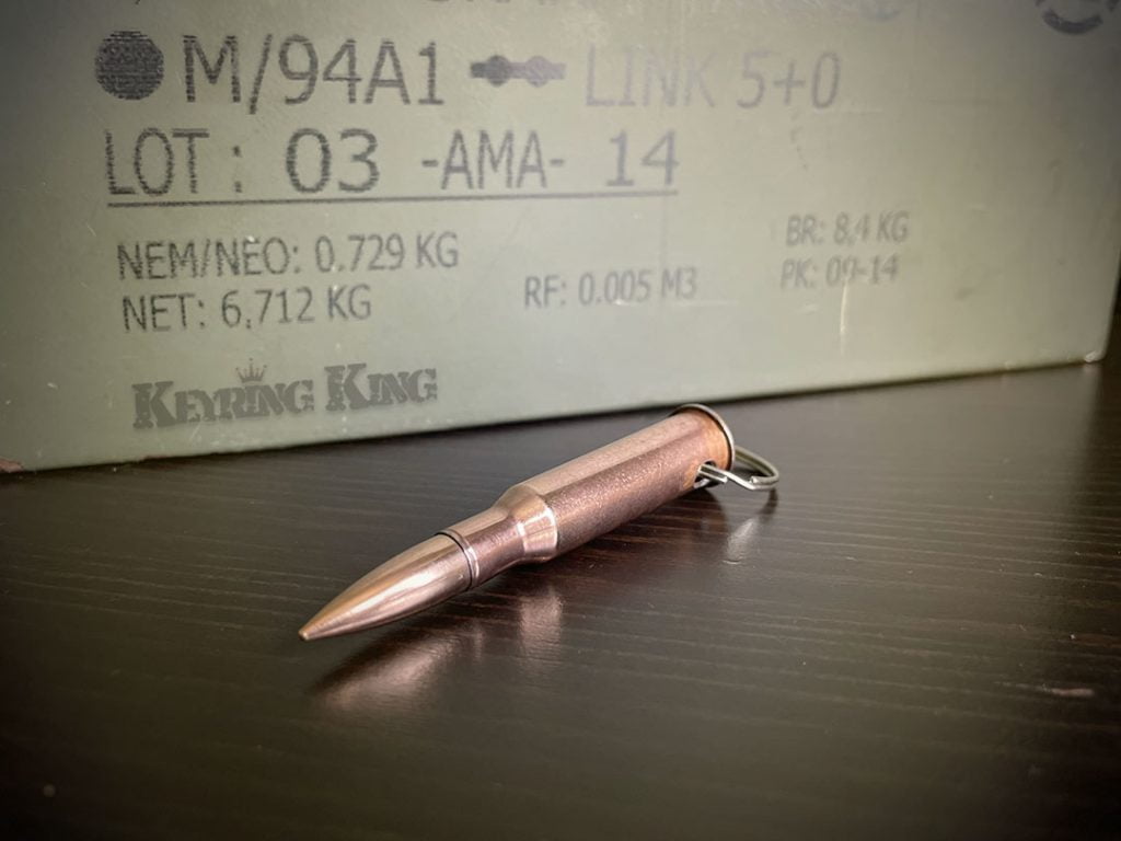 7.62x54R Mosin Nagant Steel Cased Bullet Keyring | Keychain | Keyring King