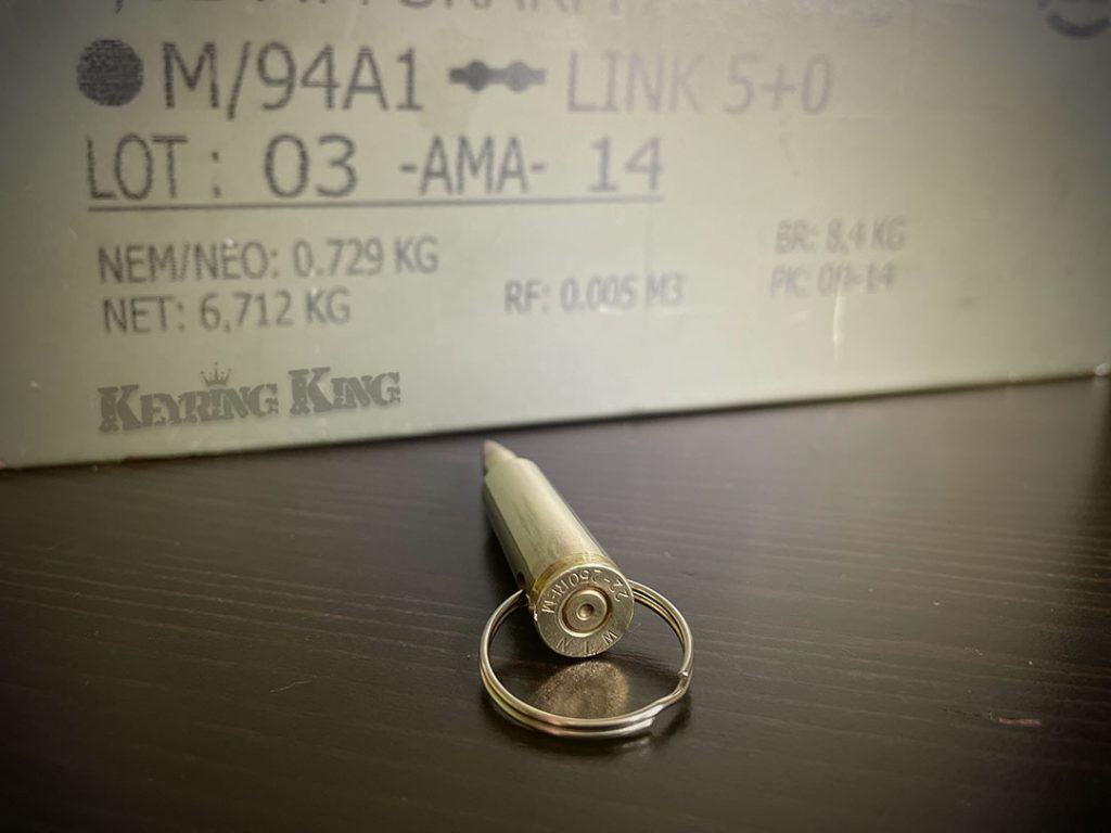 22-250 Bullet Keyring | Real Bullet Keychain | Keyring King